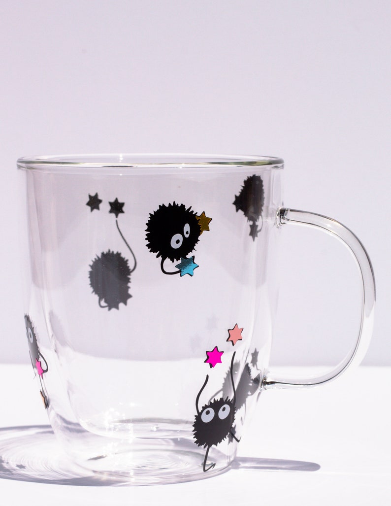 Anime Double Walled 12oz Coffee Mug, Hot or Cold Drink Soot Sprite ...