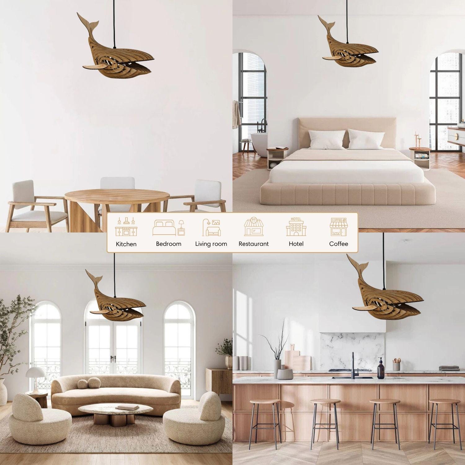 Whale Pendant Light: Coastal Nursery & Ocean Theme Nautical Beach House ...