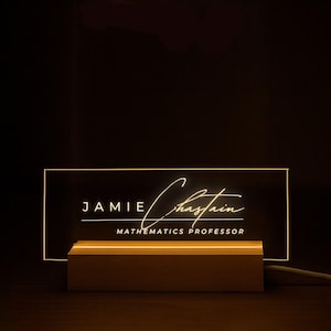 Personalized Desk Name Plate LED Light: Teacher Gift, Office Decor - Etsy
