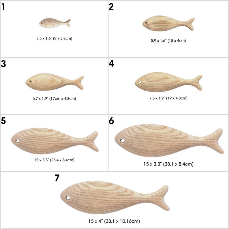 Unfinished Wooden Fish Wall Decor, Blank Fish for DIY Project Crafting ...