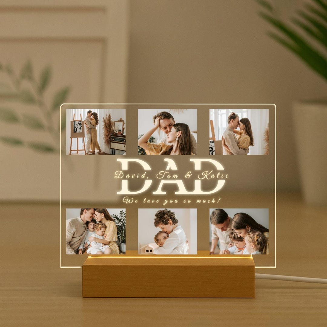 Personalized Photo Night Light: Custom Acrylic LED Table Lamp Desk ...