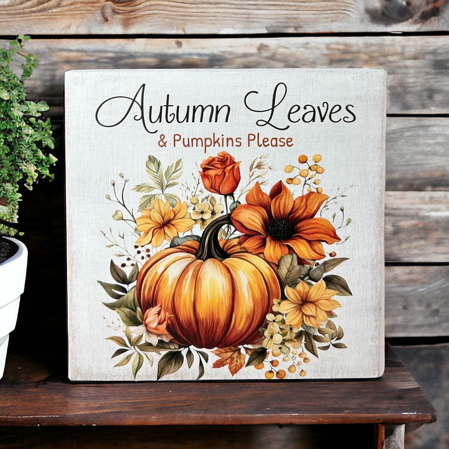 Autumn Leaves & Pumpkins Please - Rustic Wood Fall Decor Sign - Etsy