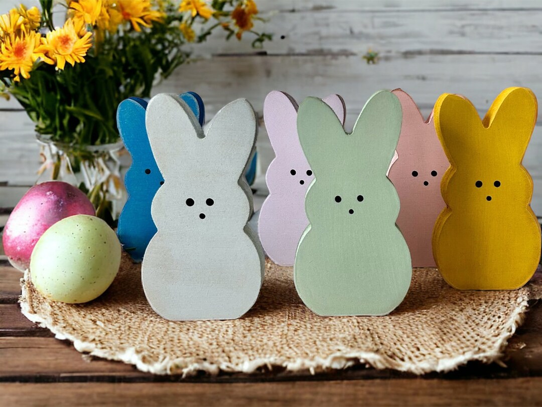 Hand-painted MDF Wood Spring Peeps With UV Printed Eyes - Easter Decor ...