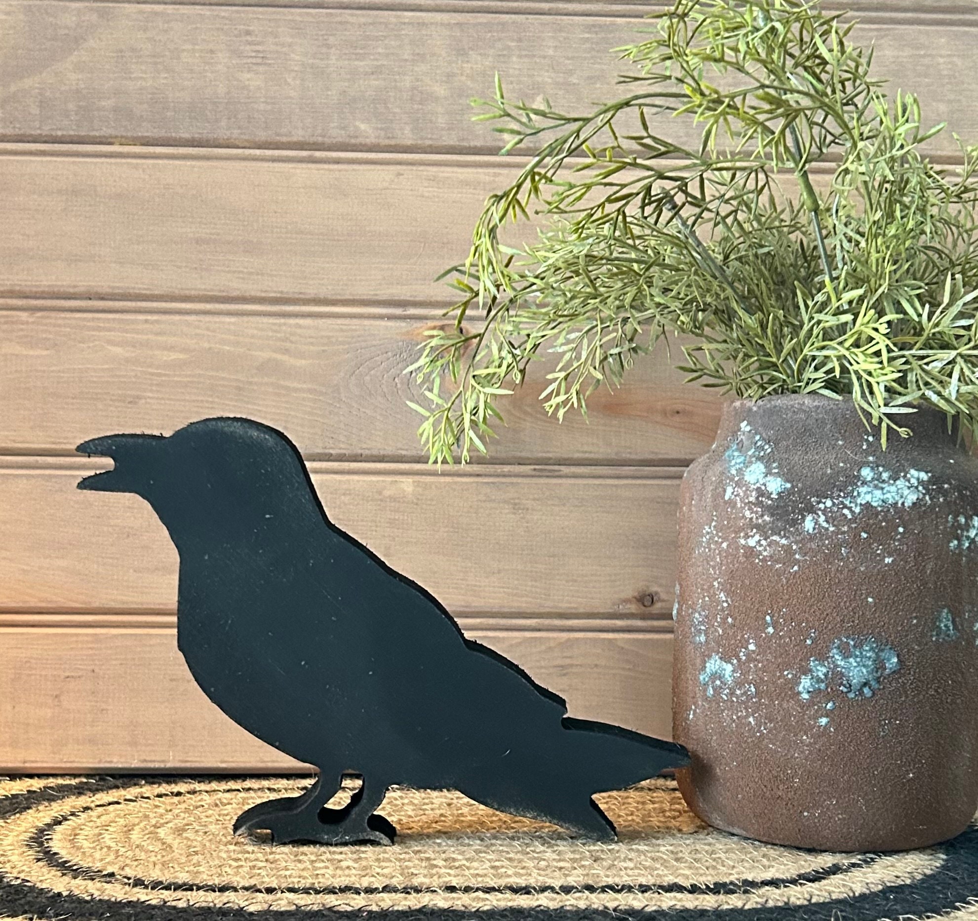Primitive/rustic Black Wood Crow Shelf Sitter Table/mantle - Etsy
