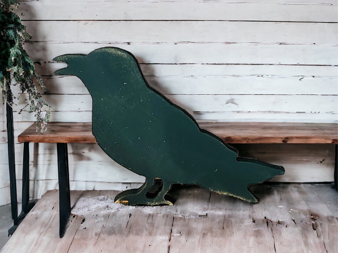 Primitive/rustic Black Wood Crow Shelf Sitter - Table/mantle Décor - Etsy