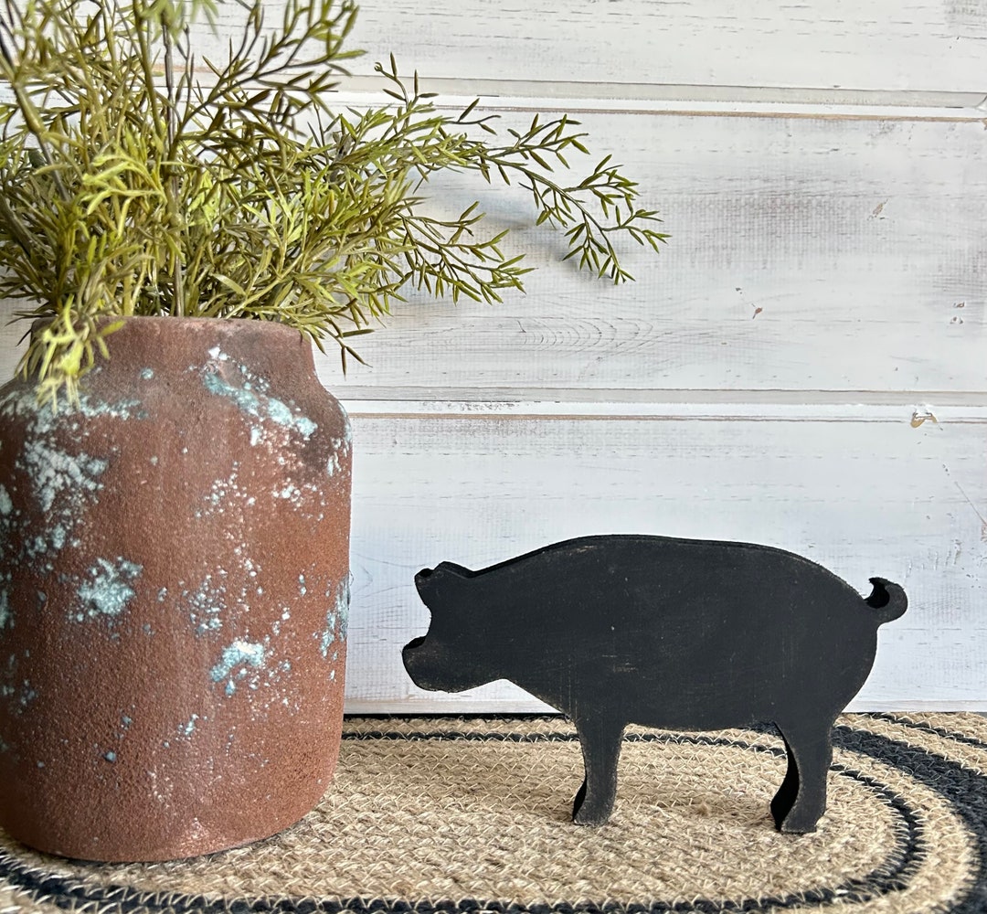 Rustic/primitive Wood Pig Shelf Sitter Tiered Tray Décor - Etsy