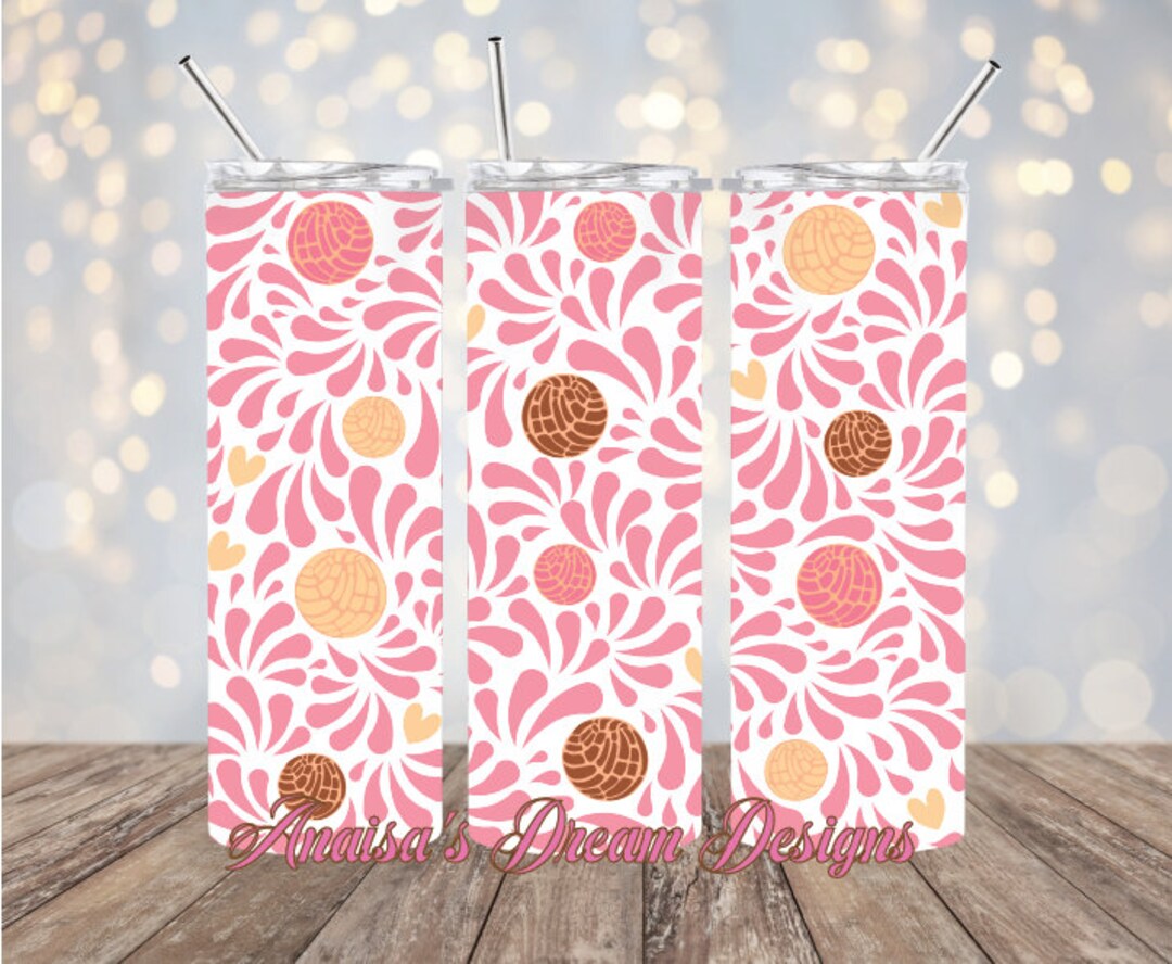 Pink Concha Talavera 20oz Tumbler, Mexican Pink Talavera Tumbler, Pink ...