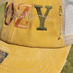 Cozy Season Embroidery Distress Cap, Fall Cozy Season Distress Hat ...