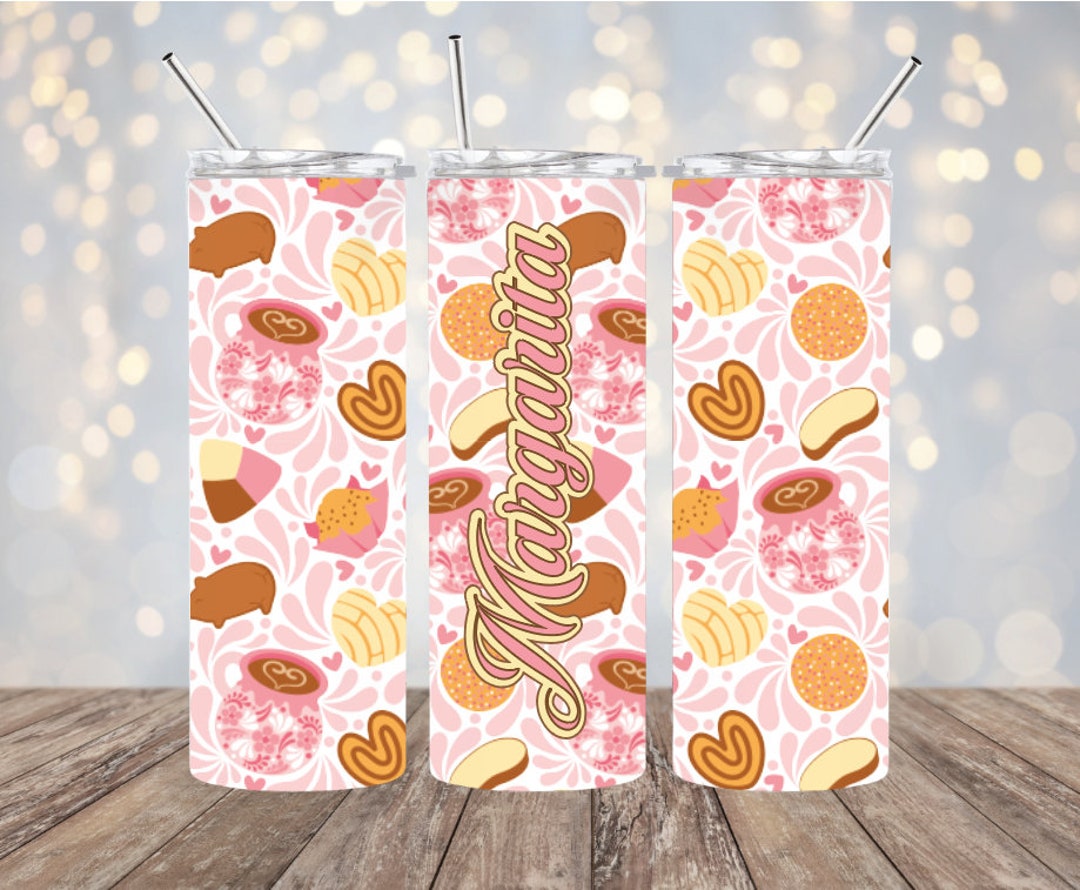 Pink Talavera Personalized 20oz Tumbler, Pan Dulce Talavera, Cantarito ...