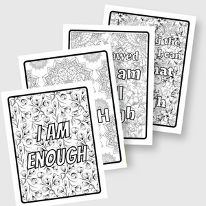I Am Enough Coloring Pages - Etsy
