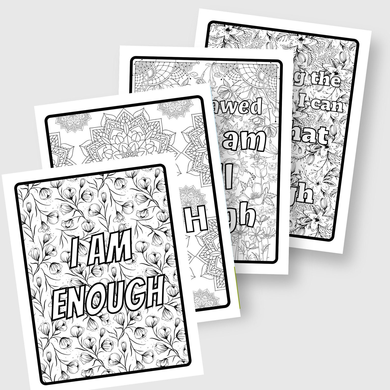 I Am Enough Coloring Pages - Etsy
