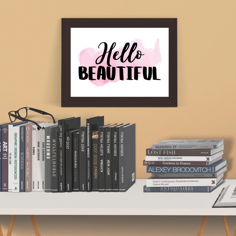 Hello Beautiful Light Pink Printable Wall Art Instant - Etsy