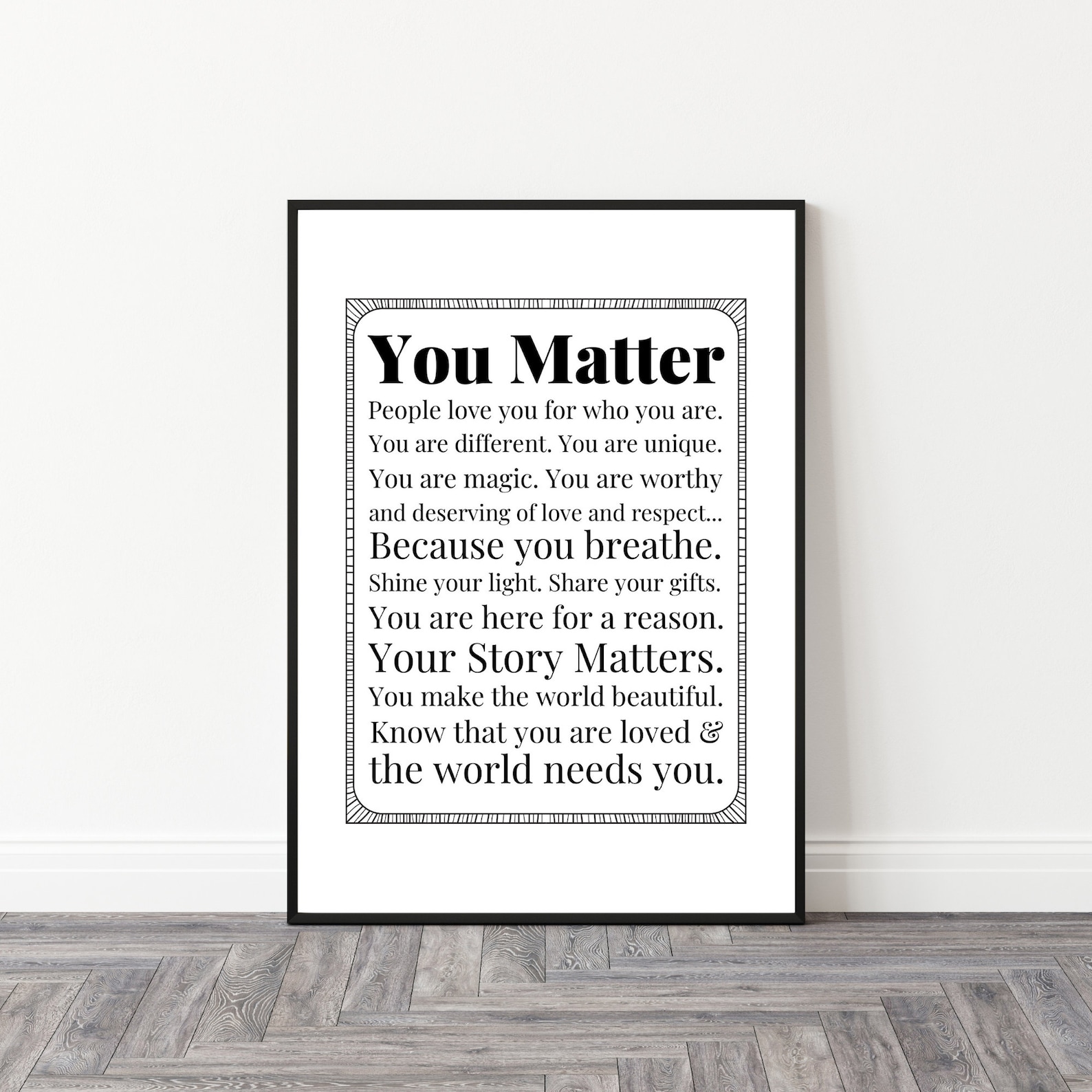You Matter Quote Wall Art | Digital Print | Inspiring Home Decoration ...