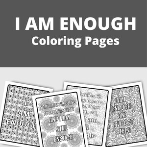 I Am Enough Coloring Pages - Etsy