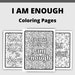 I Am Enough Coloring Pages - Etsy