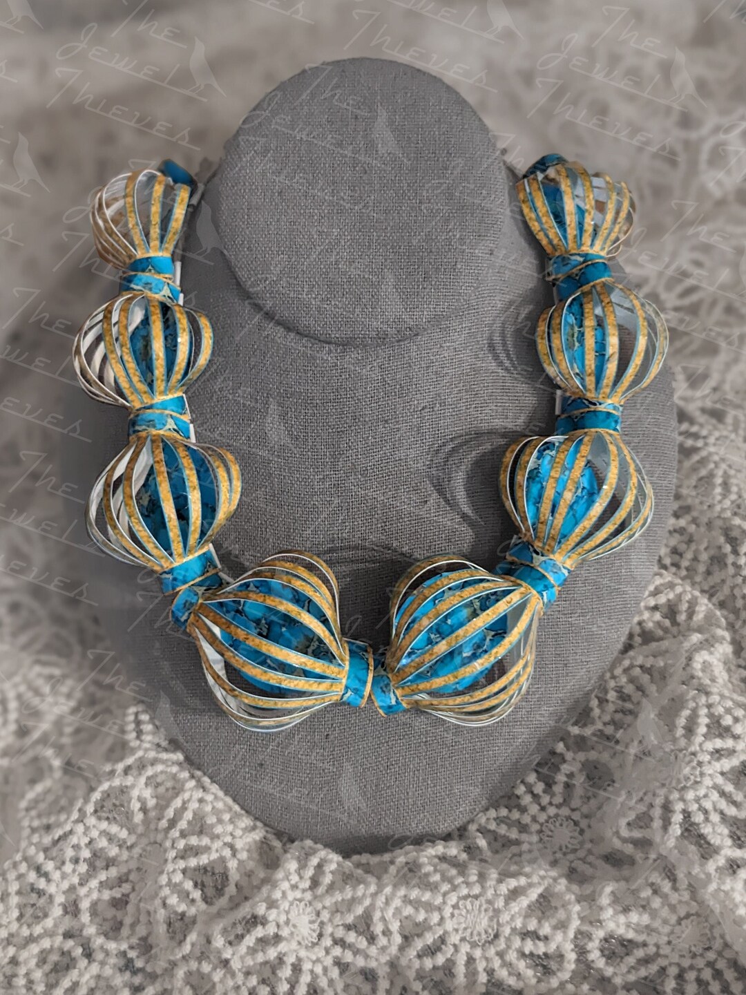 DIY Paper Lantern Necklace in Blue Turquoise | PRINTABLE Designer ...