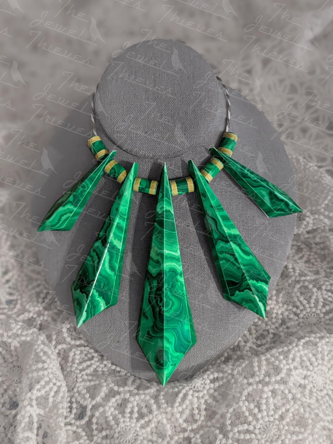 DIY Dagger Pendant Necklace in Green Jade | PRINTABLE Designer ...