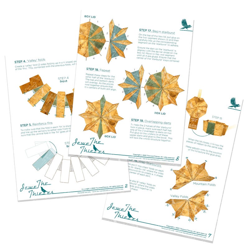 DIY SMALL Starburst Paper Gift or Favor Box in Old Gold | PRINTABLE ...