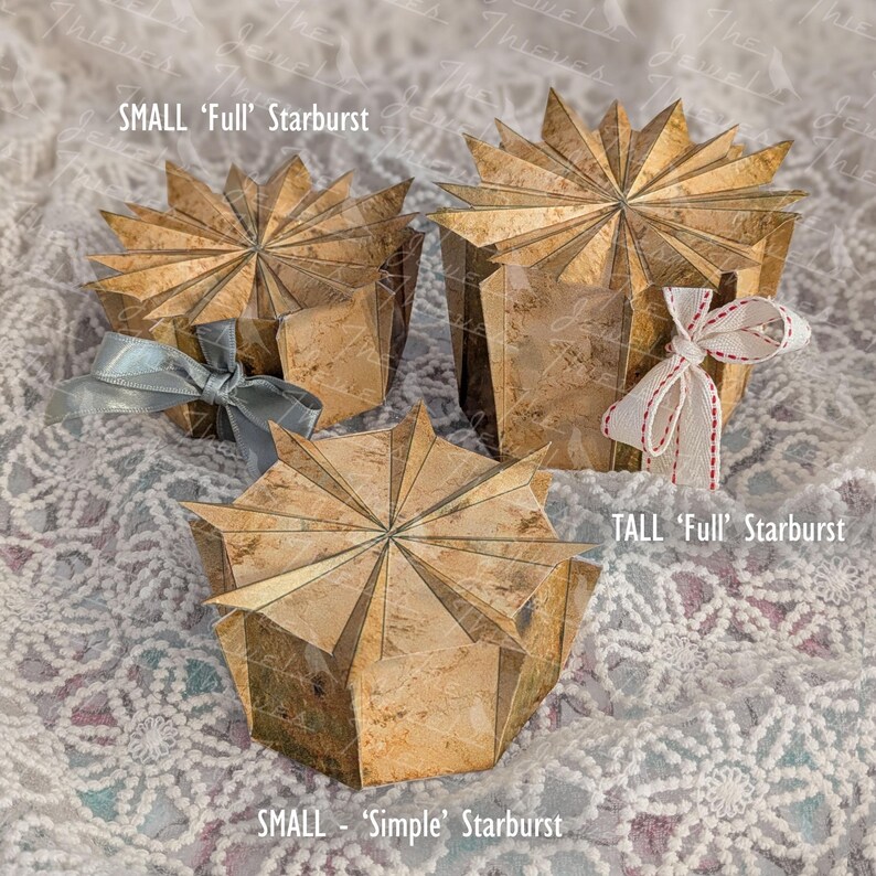 DIY SMALL Starburst Paper Gift or Favor Box in Old Gold | PRINTABLE ...