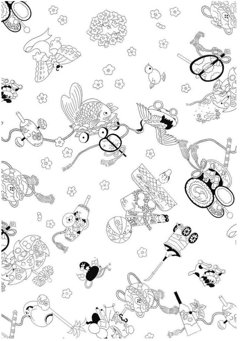 Kyoto Kimono Coloring Book Japanese Traditional Kyoto | Etsy