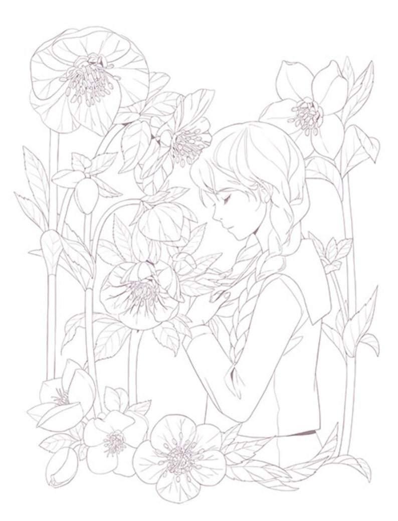 Girls With Flowers Vol. 2 Illustrations Coloring Book Korean - Etsy