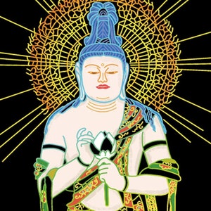 Good Luck Buddah Statu Post Card Size Adult Scratch Art Heals the Heart ...