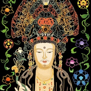 Good Luck Buddah Statu Post Card Size Adult Scratch Art Heals the Heart ...