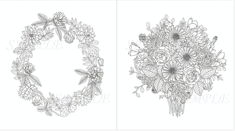 Garden COLORING BOOK Little Birds Flowers and Animals - Etsy