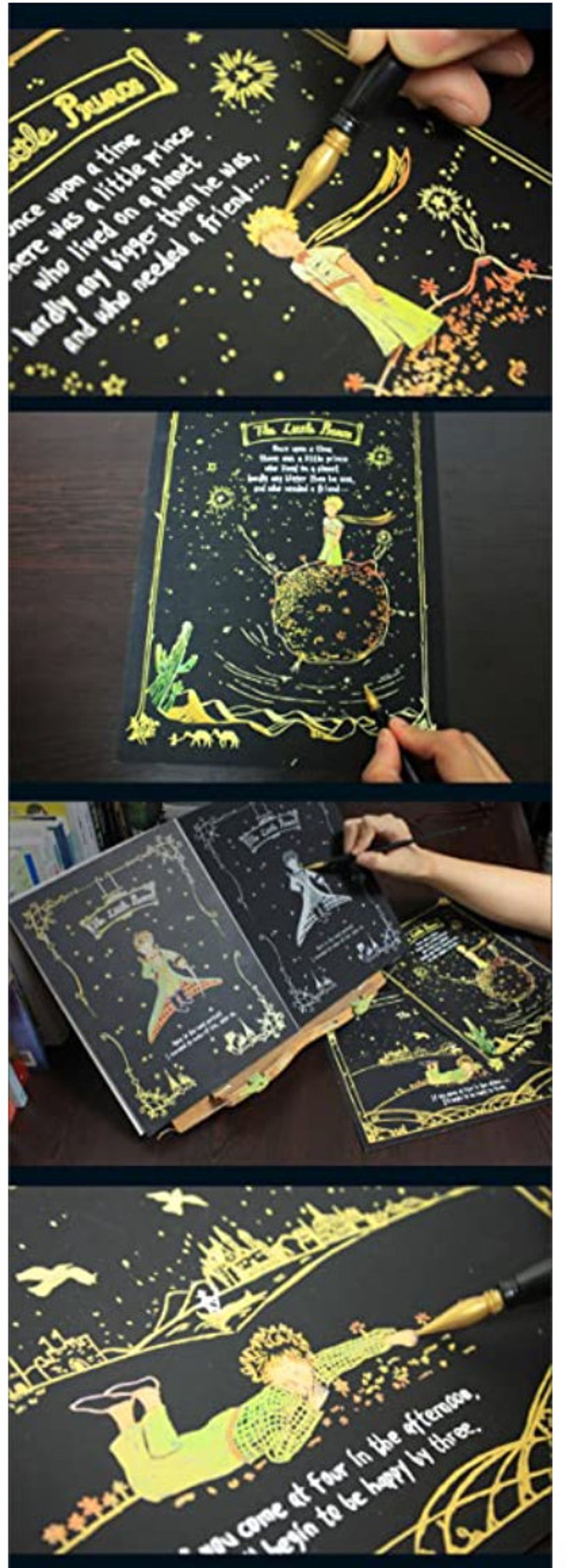 The Little Prince Scratch Art Coloring Book Korean Scratch | Etsy