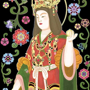 Good Luck Buddah Statu Post Card Size Adult Scratch Art Heals the Heart ...