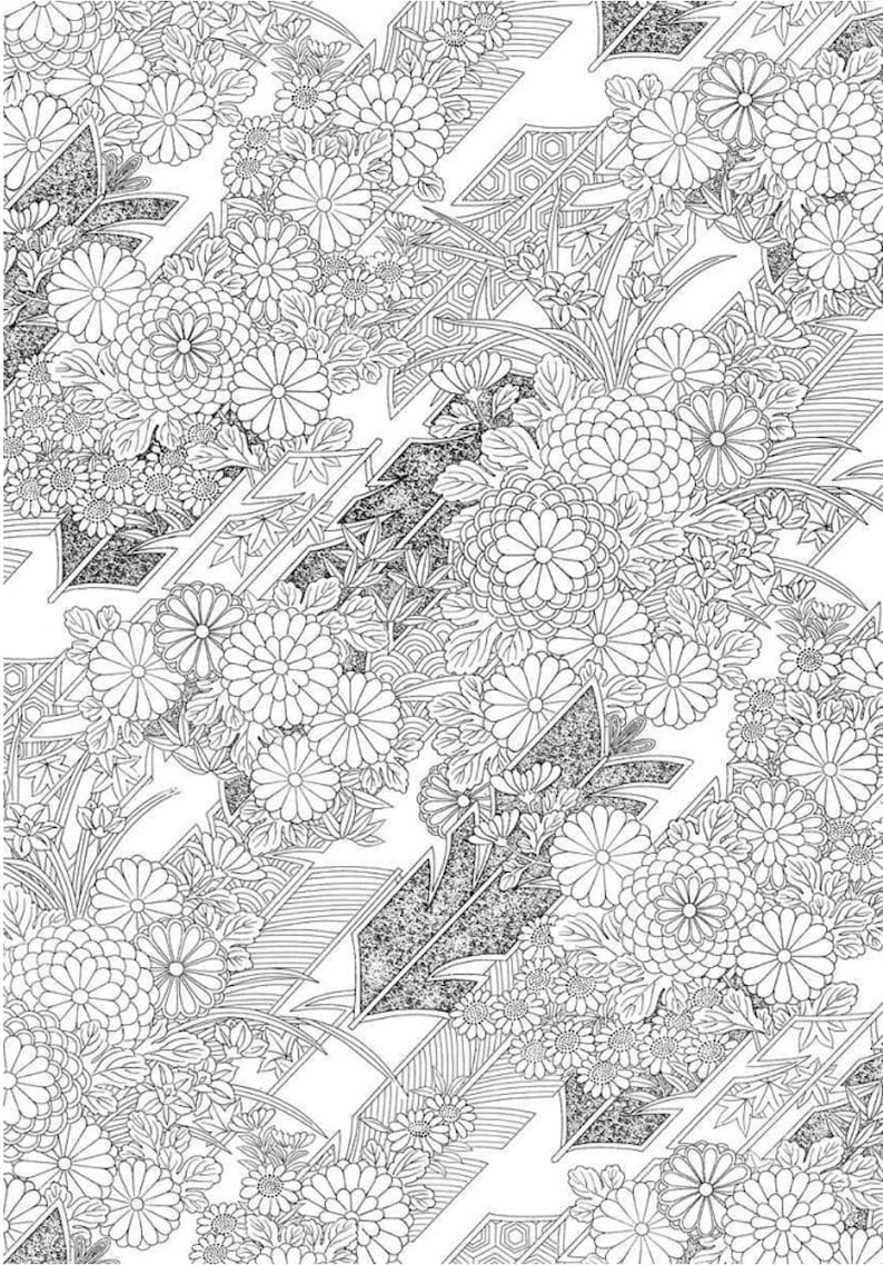 Kyoto Kimono Coloring Book Japanese Traditional Kyoto | Etsy