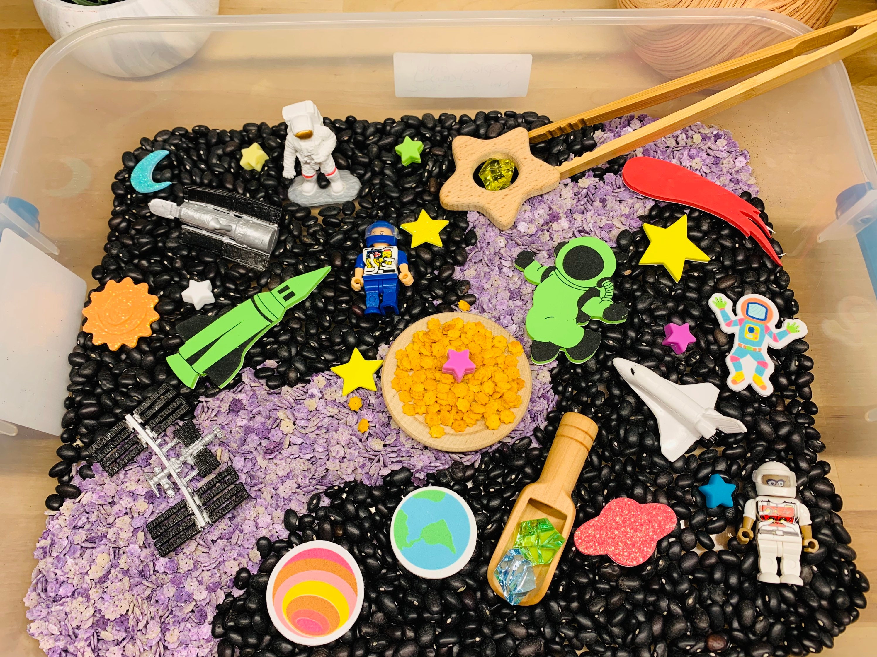 Space Sensory Bin Space sensory kit astronaut sensory bin | Etsy