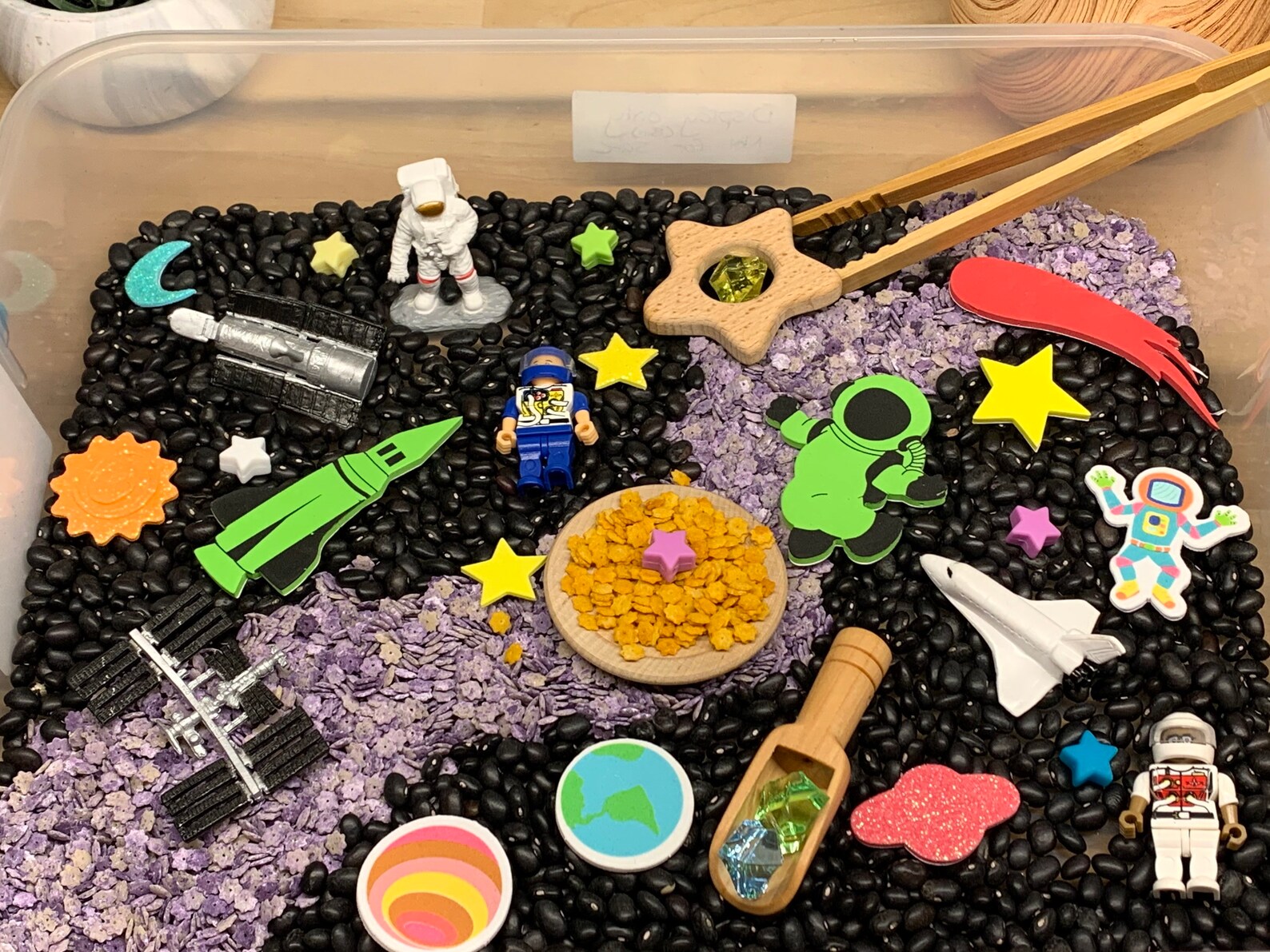 Space Sensory Bin Space sensory kit astronaut sensory bin | Etsy