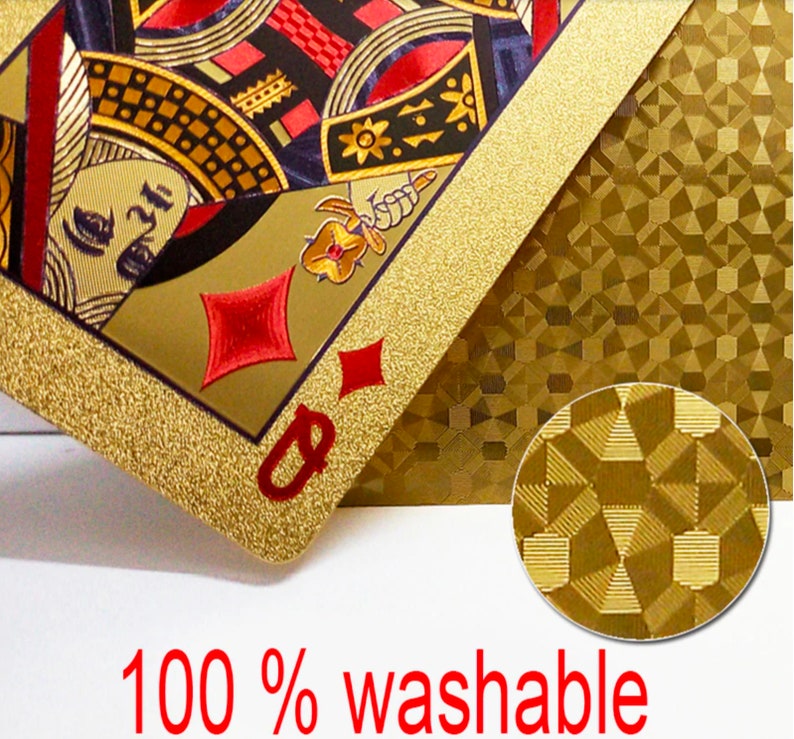 Gold Foil Playing Cards 24k Gold Playing Cards Waterproof - Etsy
