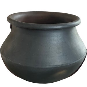Black Clay Pot | Biryani Pot With Cover Unglazed Terracotta Cookware ...