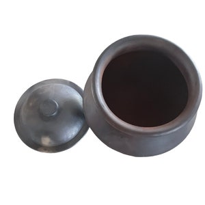 Black Clay Pot | Biryani Pot With Cover Unglazed Terracotta Cookware ...