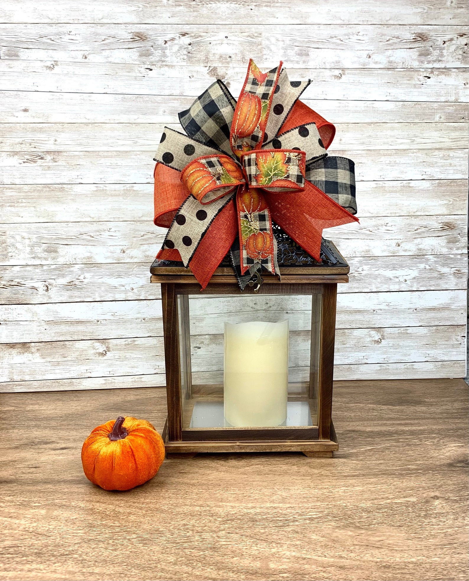 Fall Lantern Bow Pumpkin Bow Autumn Bow Fall Wreath - Etsy