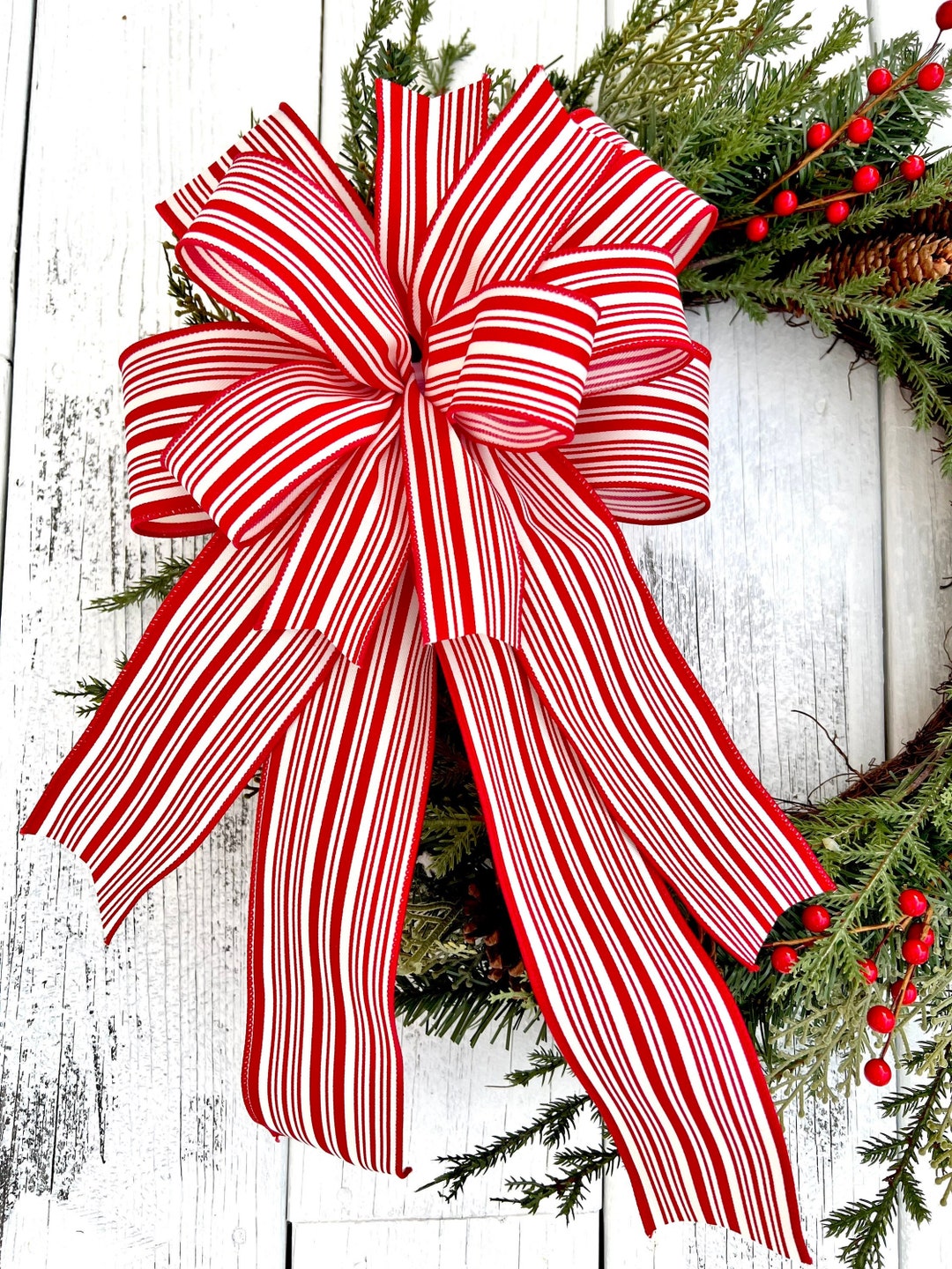 Christmas Wreath Bow Buffalo Check Bow Leopard Bow Holiday Bow