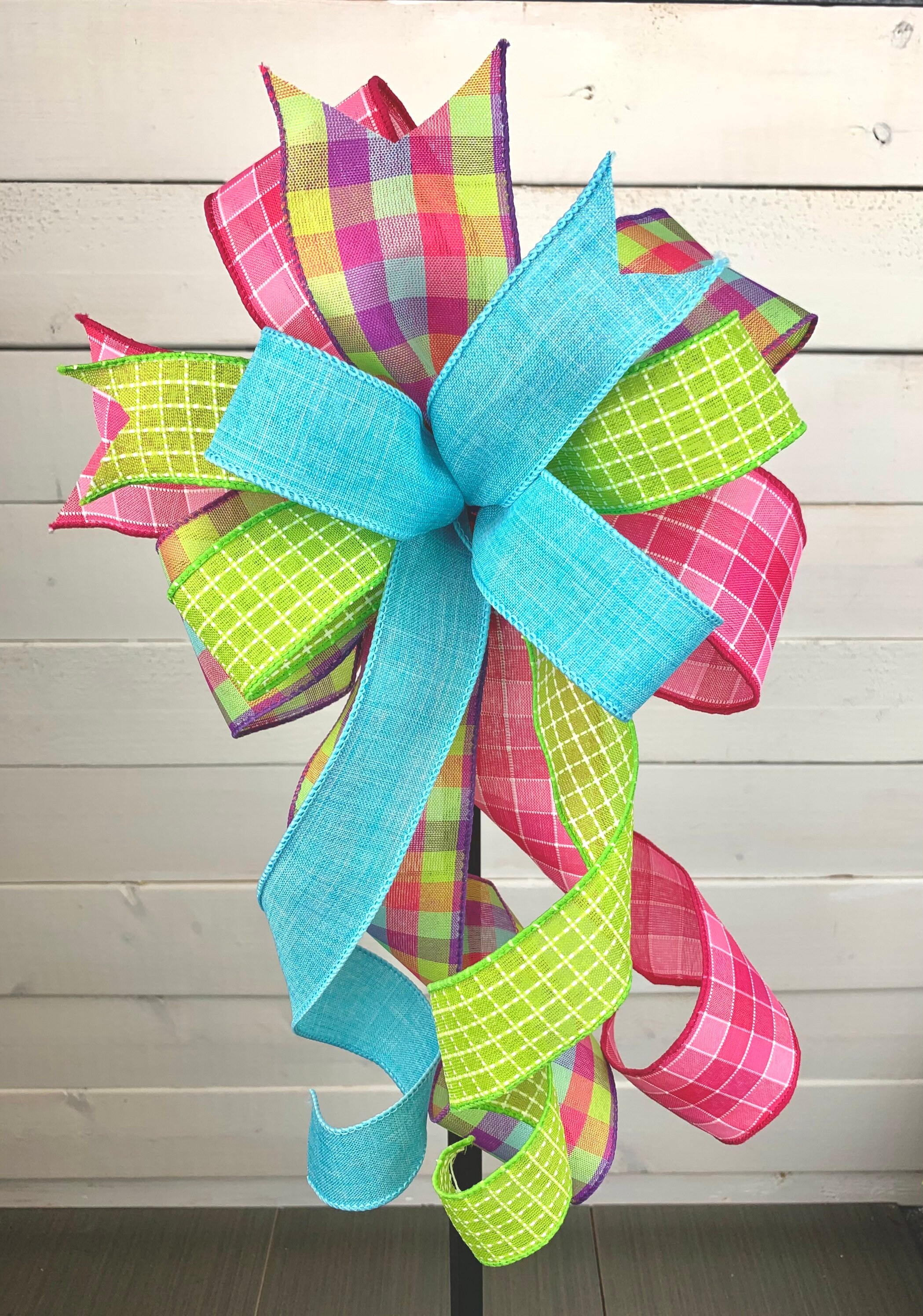 Spring Lantern Bow, Summer Lantern Bow, Easter Bow, Plaid Bow ...