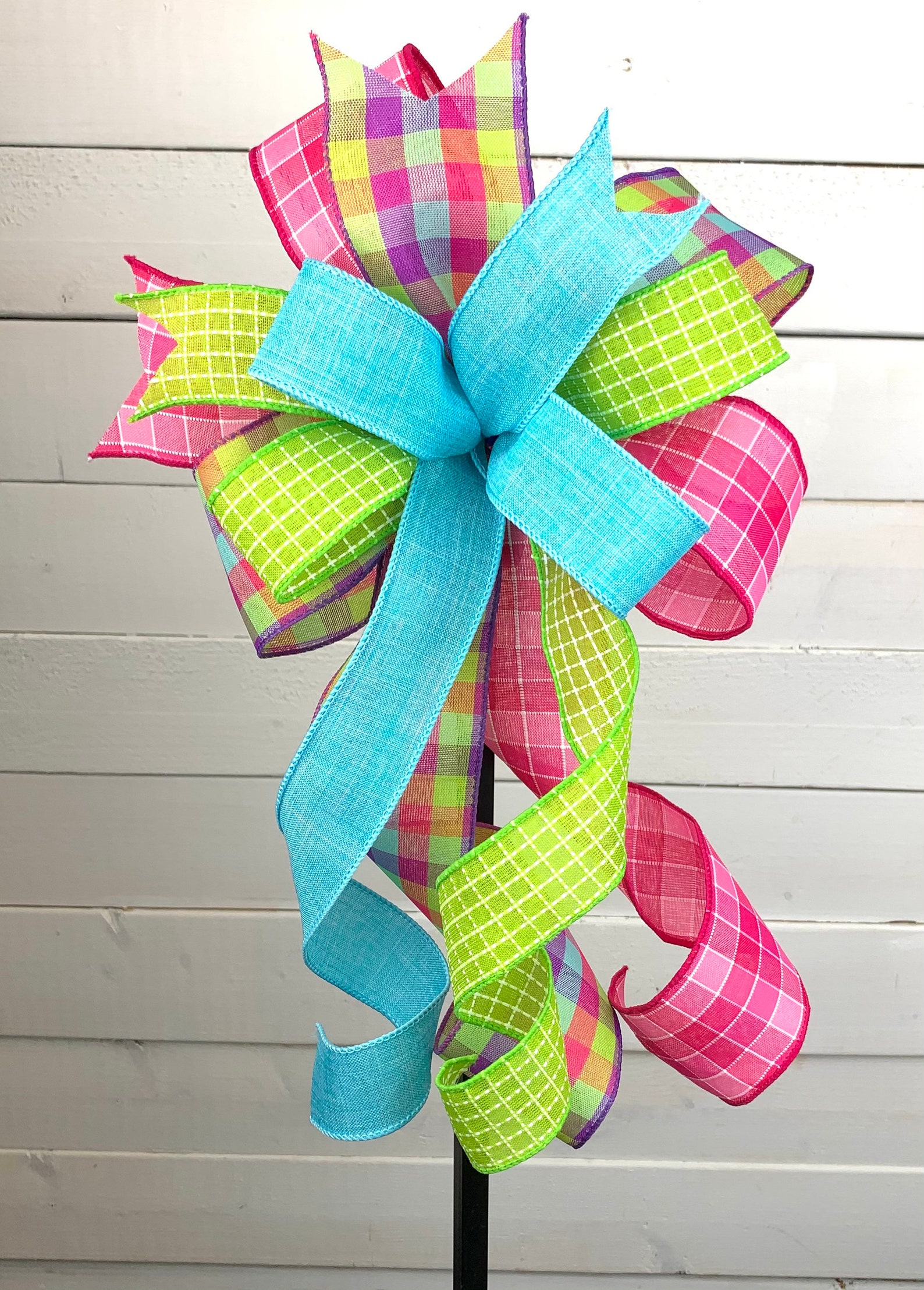 Spring Lantern Bow, Summer Lantern Bow, Easter Bow, Plaid Bow ...