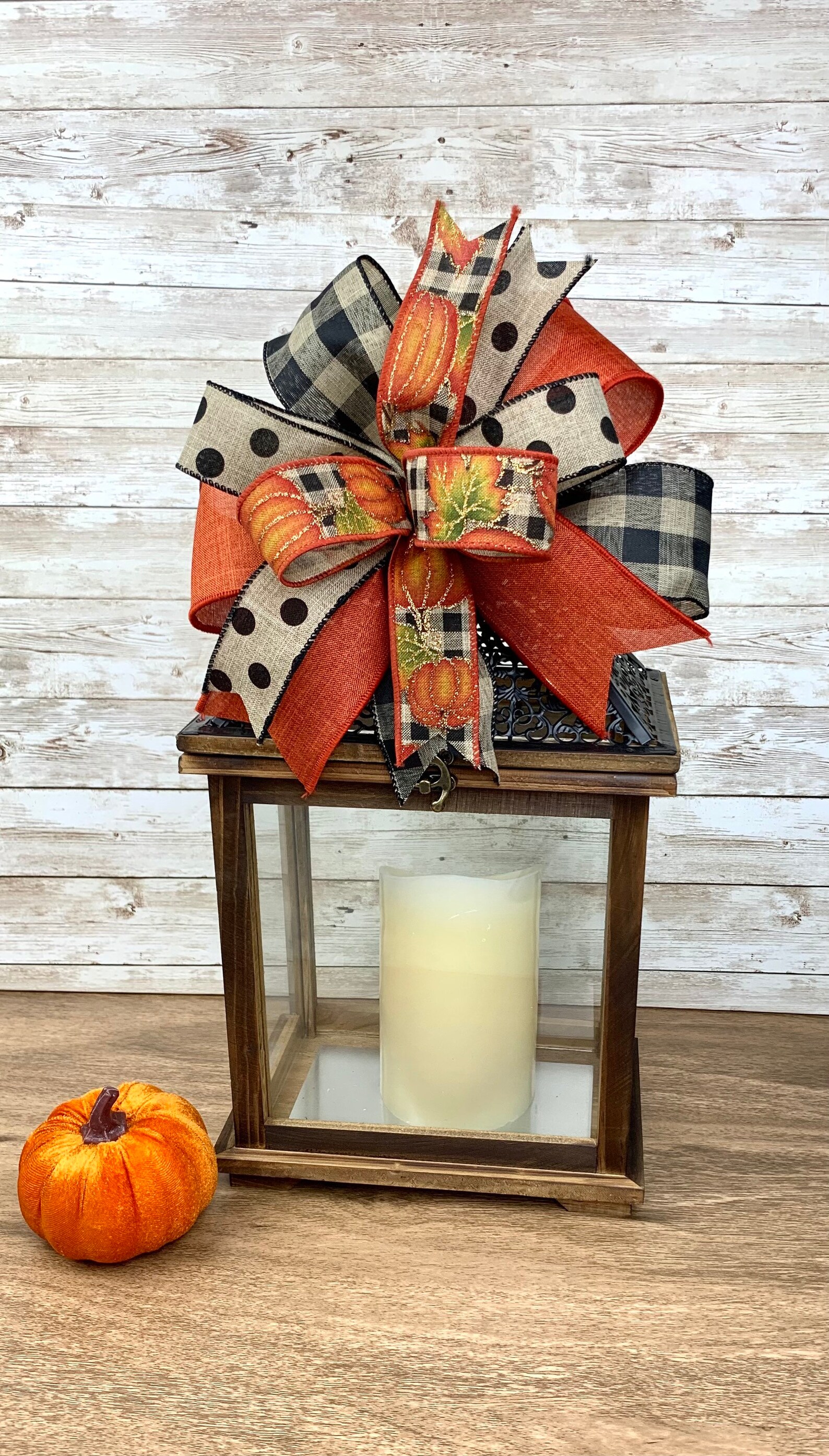Fall Lantern Bow Pumpkin Bow Autumn Bow Fall Wreath - Etsy
