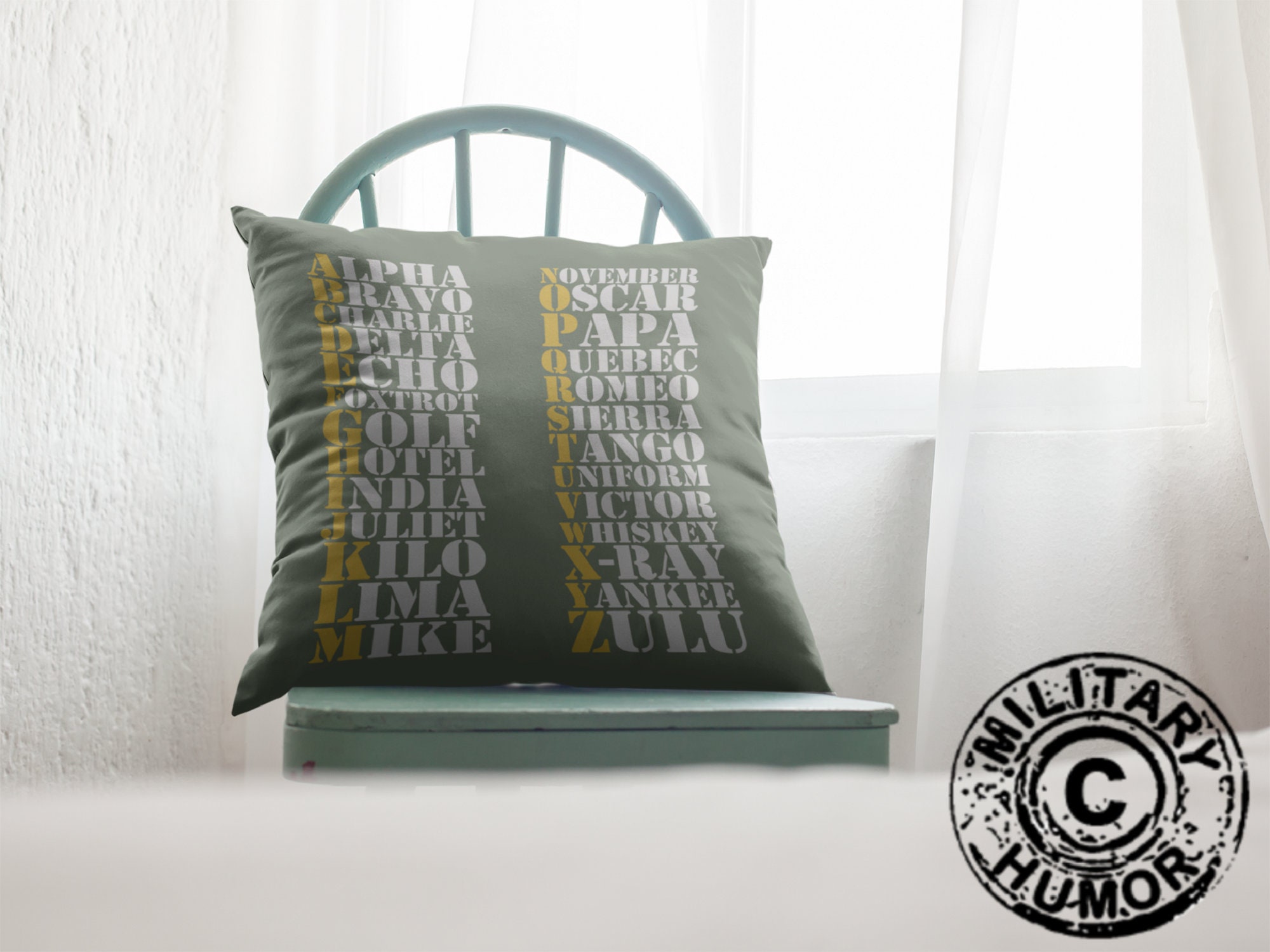 Phonetic Alphabet Cushion Cover, NATO Phonetic Alphabet, Educational ...