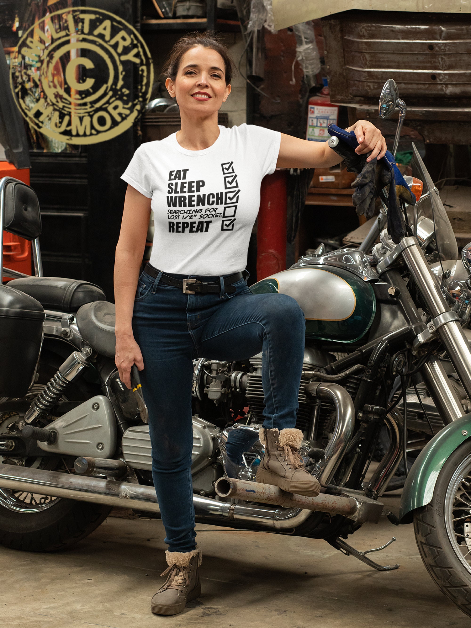 Engineers T-shirt Mechanic T-shirt Eat Sleep Wrench Repeat Gift for ...