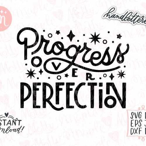 Motivational Svg Inspirational Svg Progress Over Perfection - Etsy
