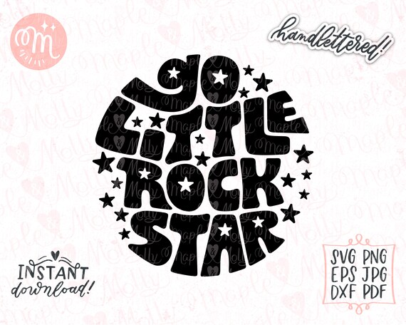 Go Little Rockstar Svg Wavy Text Svg Good Vibes Svg Tiktok | Etsy