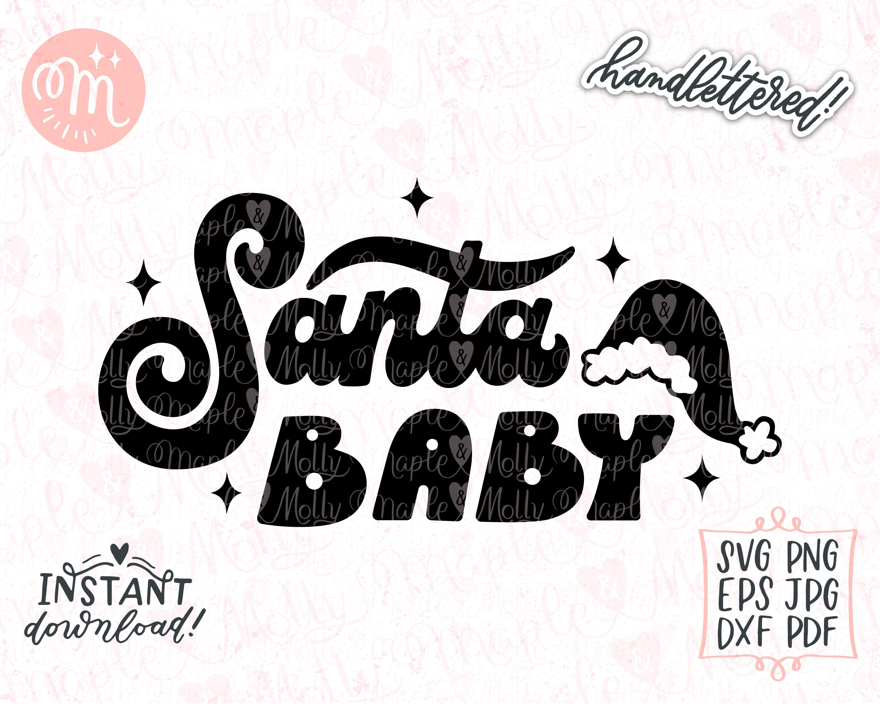 Santa Baby Svg Merry Christmas Svg Trendy Christmas Sign - Etsy