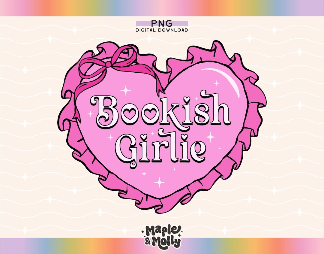 Bookish Girlie Png Coquette Cute Pink Bow Book Lover Bookworm ...