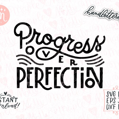 Motivational Svg Inspirational Svg Progress Over Perfection - Etsy