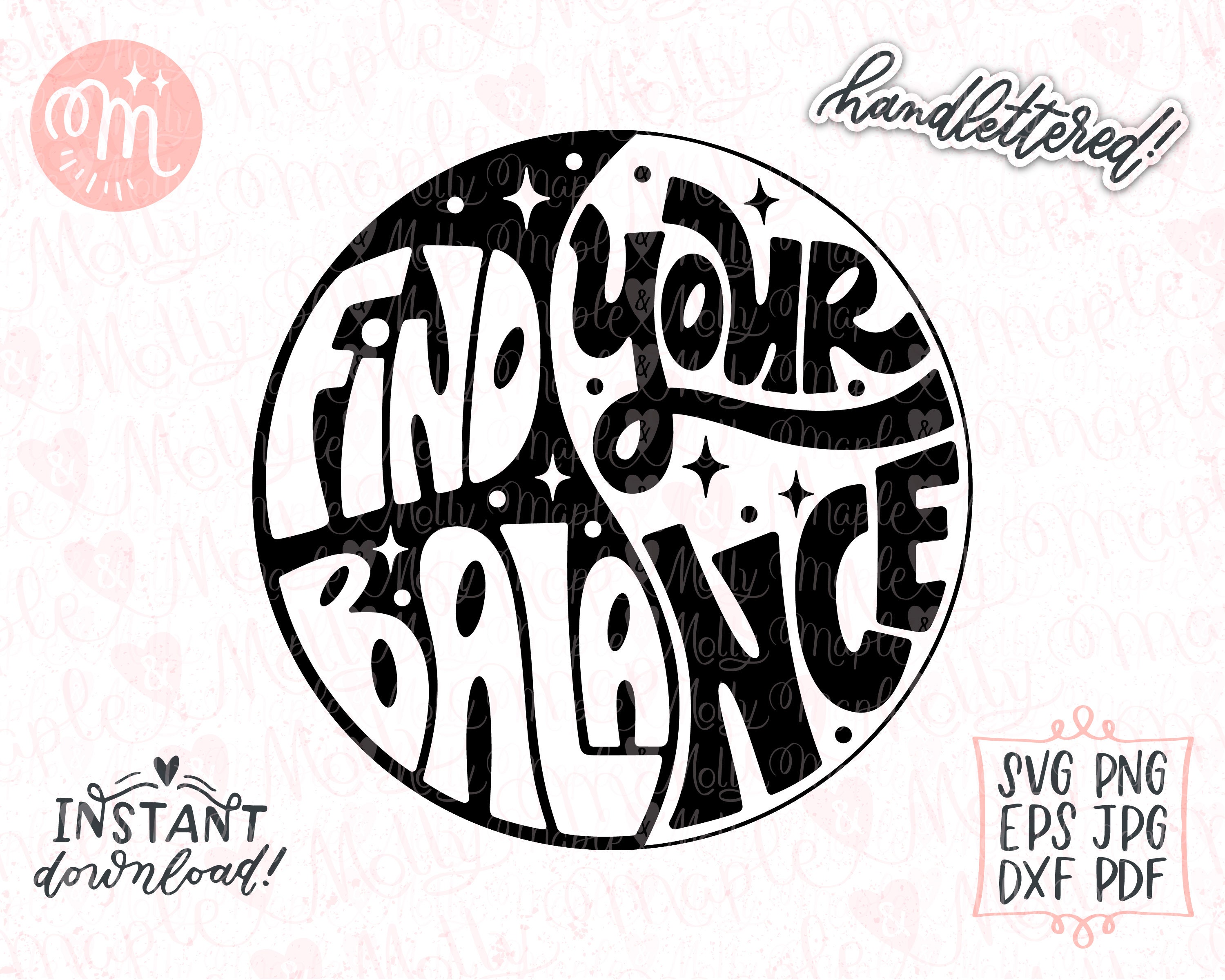 Find Your Balance Svg, Yin Yang Svg, Mental Health Svg, Affirmation Svg ...