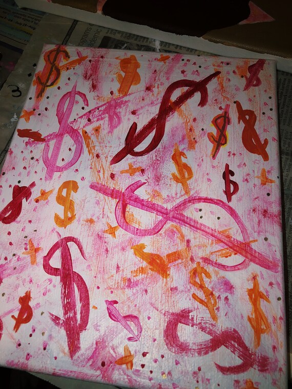 Dollar Sign Canvas Painting | Etsy